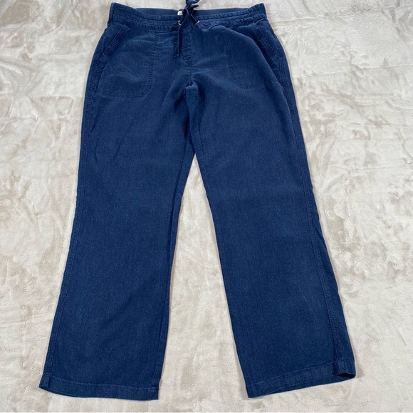 Per Se | Pants & Jumpsuits | Per Se Linen Viscose Navy Drawstring Pants ...